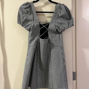 Zara | Dresses | Zara Checker Print Mini Dress | Poshmark